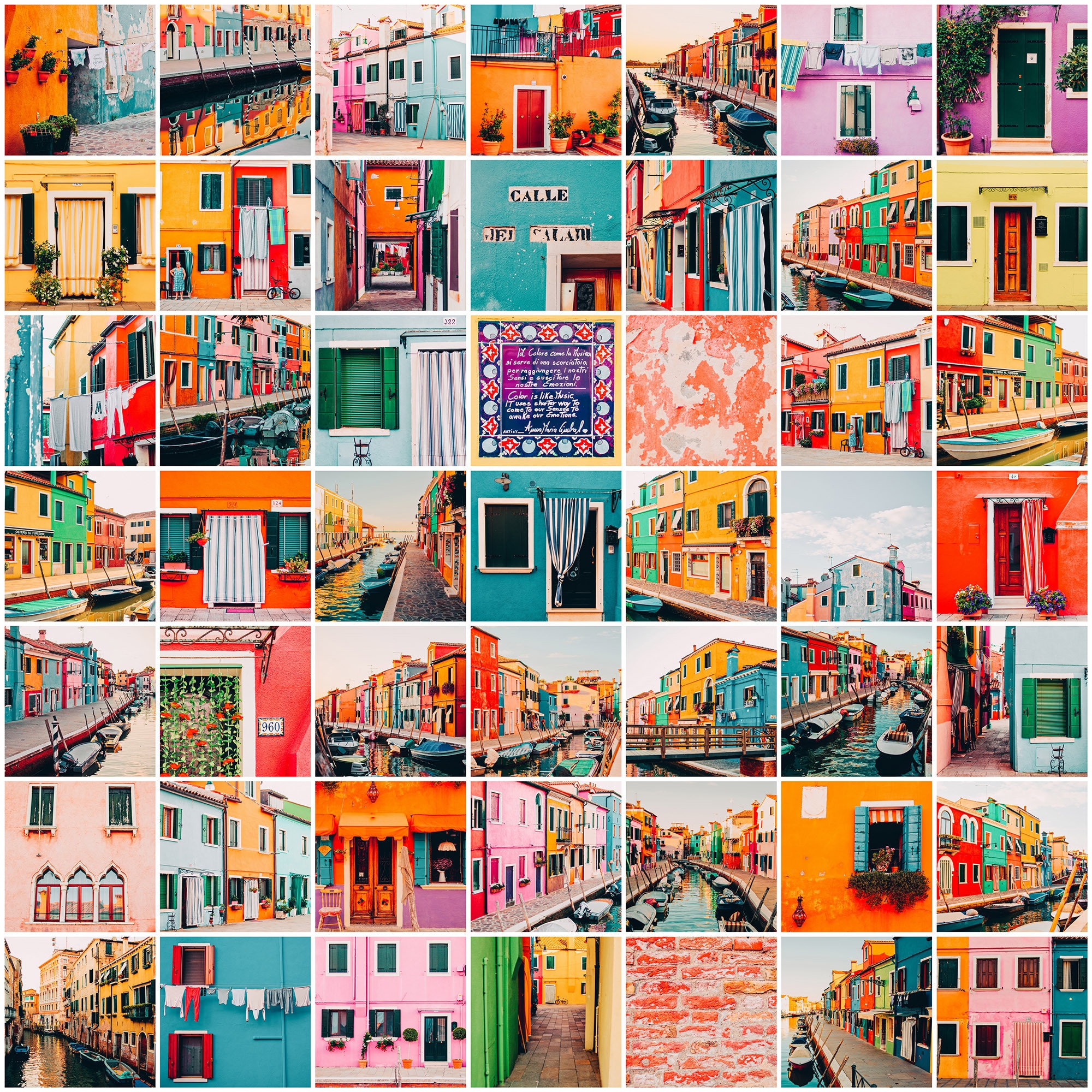 Photo Collage Kit: Set of 50 Photos From Burano venice - Etsy