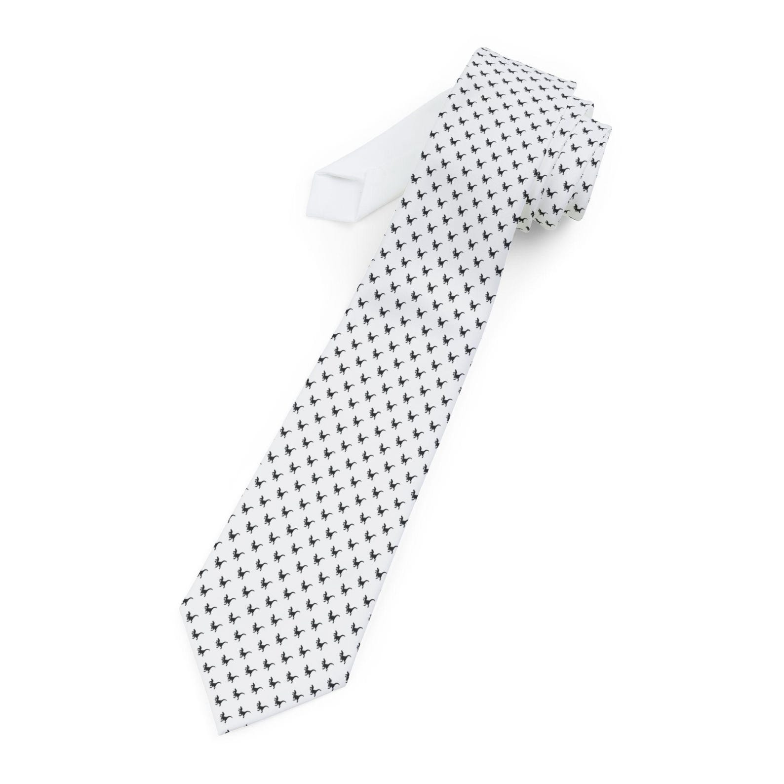 White Raptor Necktie, Polka Dot Tie, Men's Fashion Accessory, Wedding ...