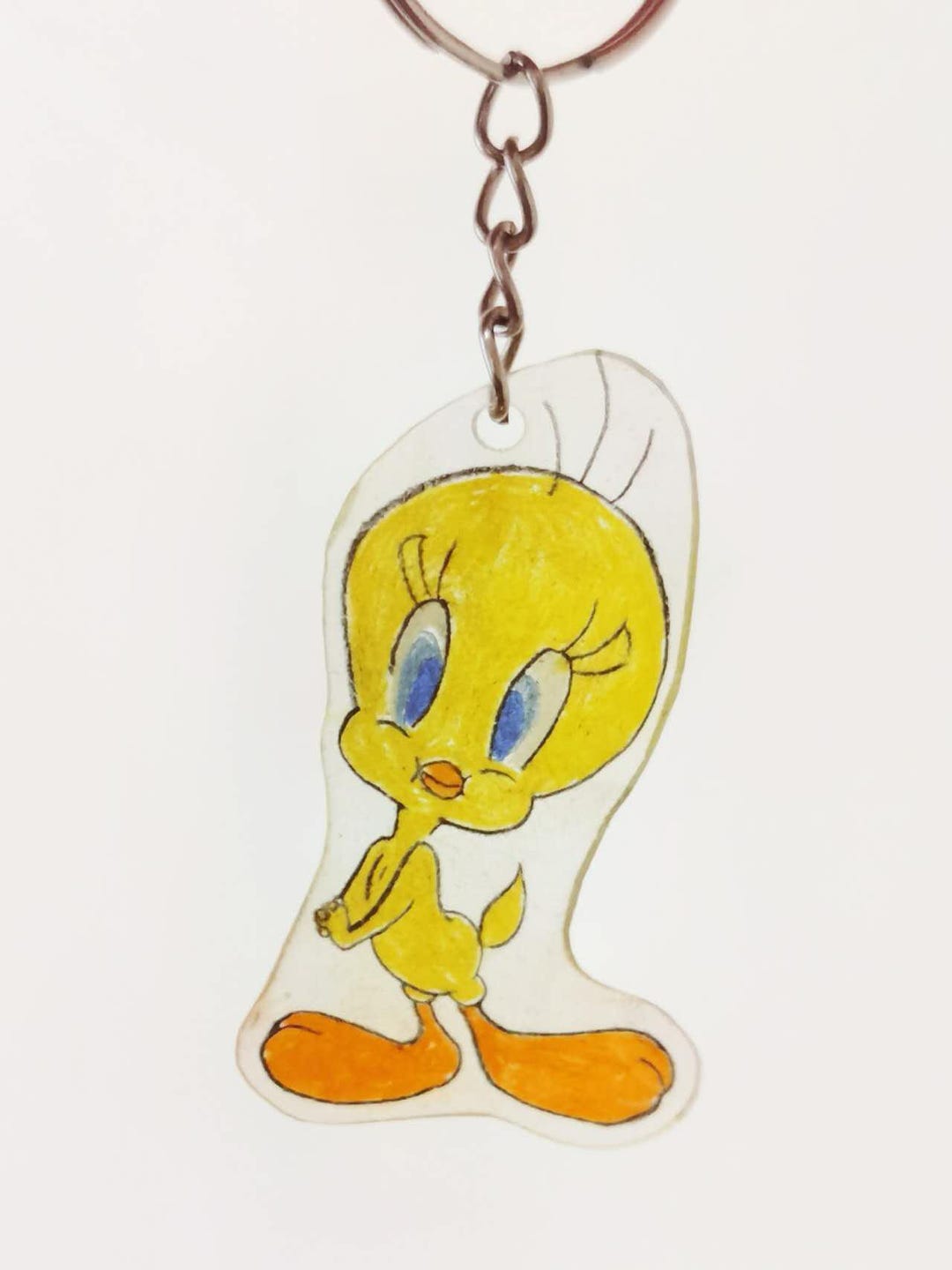 Tweety Bird Handmade Shrink Paper Keychain - Etsy