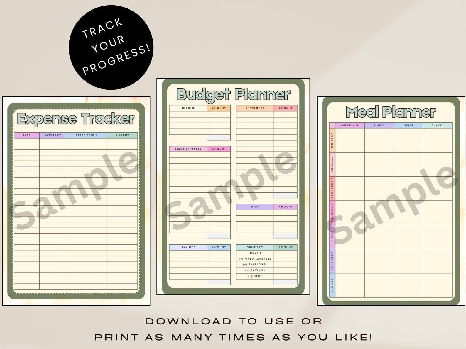 2025 Complete Budget Planner for Binder Sunflower Themed | Paycheck ...
