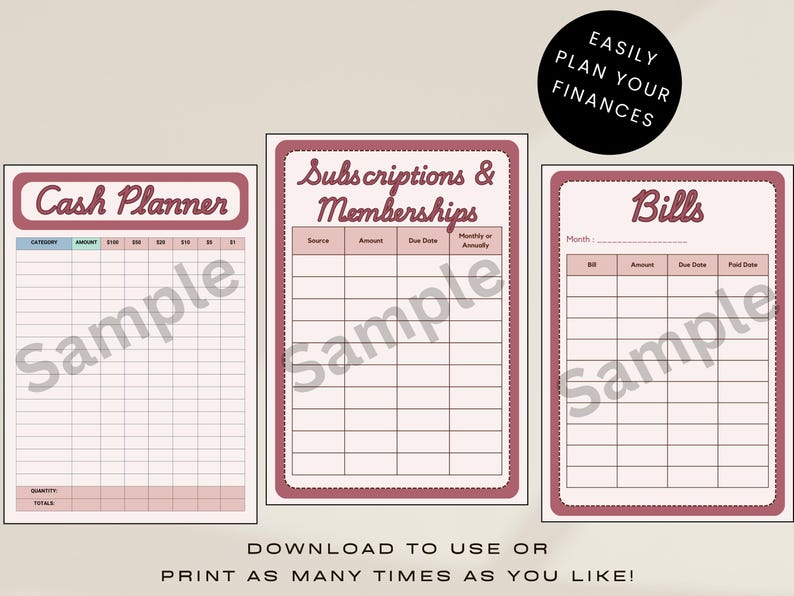 2025 Complete Budget Planner for Binder Rose Gold Girly Themed ...