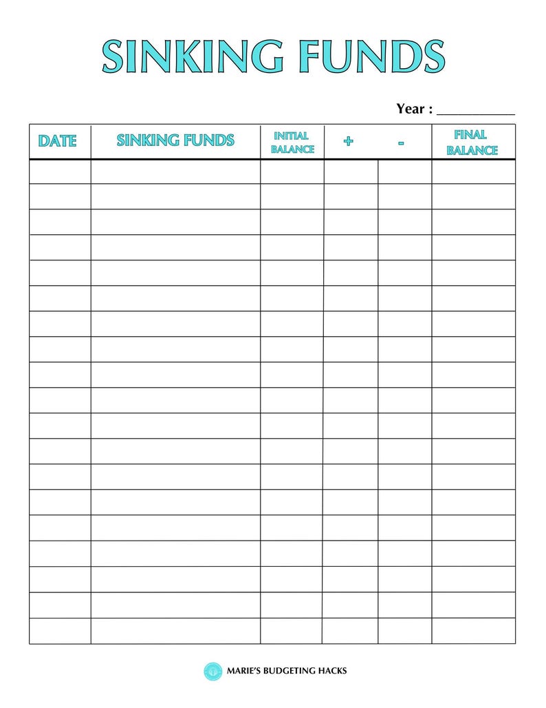 Sinking Funds Tracker | Digital Download | PDF Printable | 8.5"x11 ...