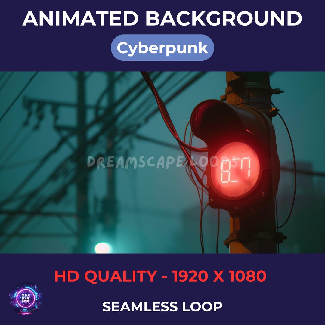 Streetlamp Countdown Timer - Cyber Aesthetic Animated Background - HD ...