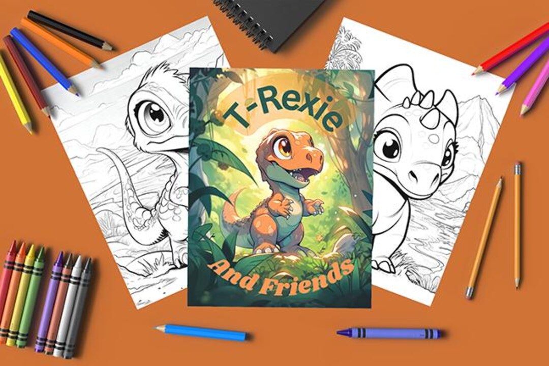 Printable Dinosaur Coloring Book for Kids Fun Activity Pages Preschool ...