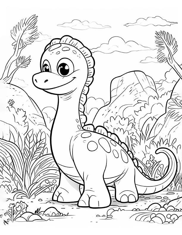 Printable Dinosaur Coloring Book for Kids Fun Activity Pages Preschool ...