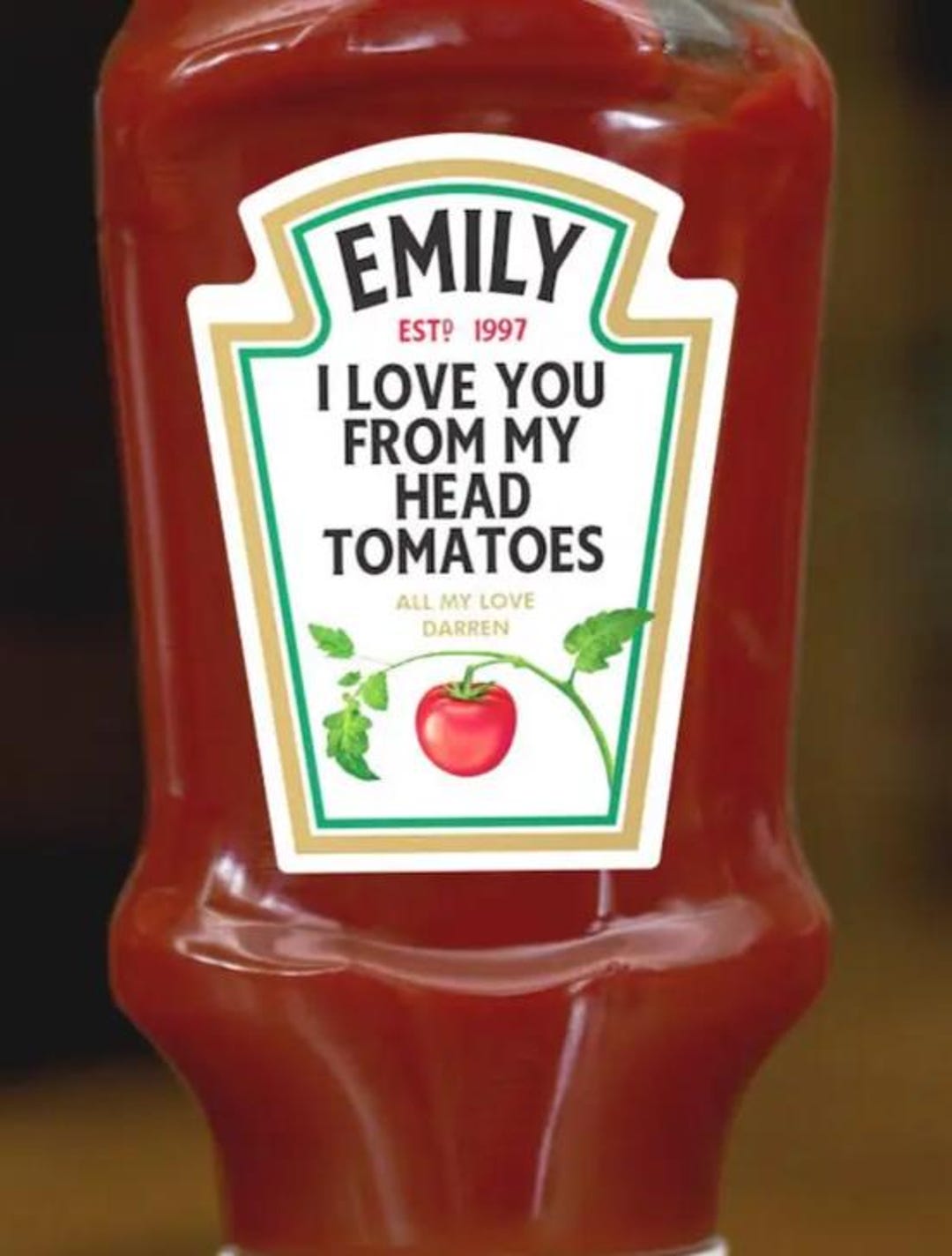 Personalized Ketchup Label Sticker: Funny Novelty Gift - Etsy