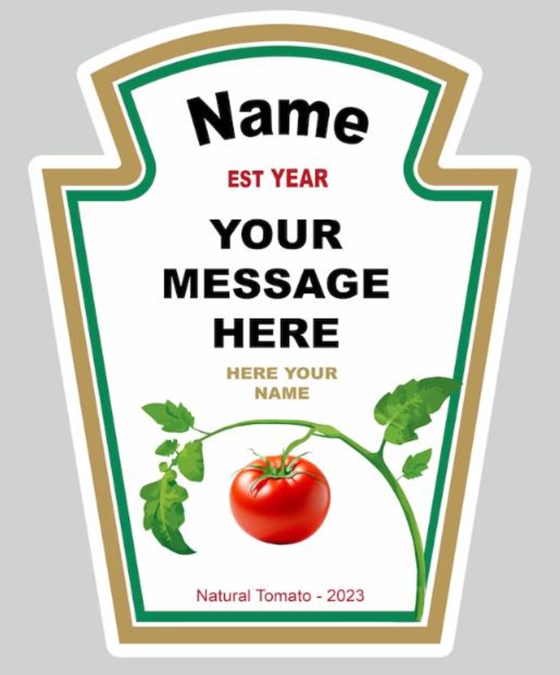 Personalized Ketchup Label Sticker: Funny Novelty Gift - Etsy
