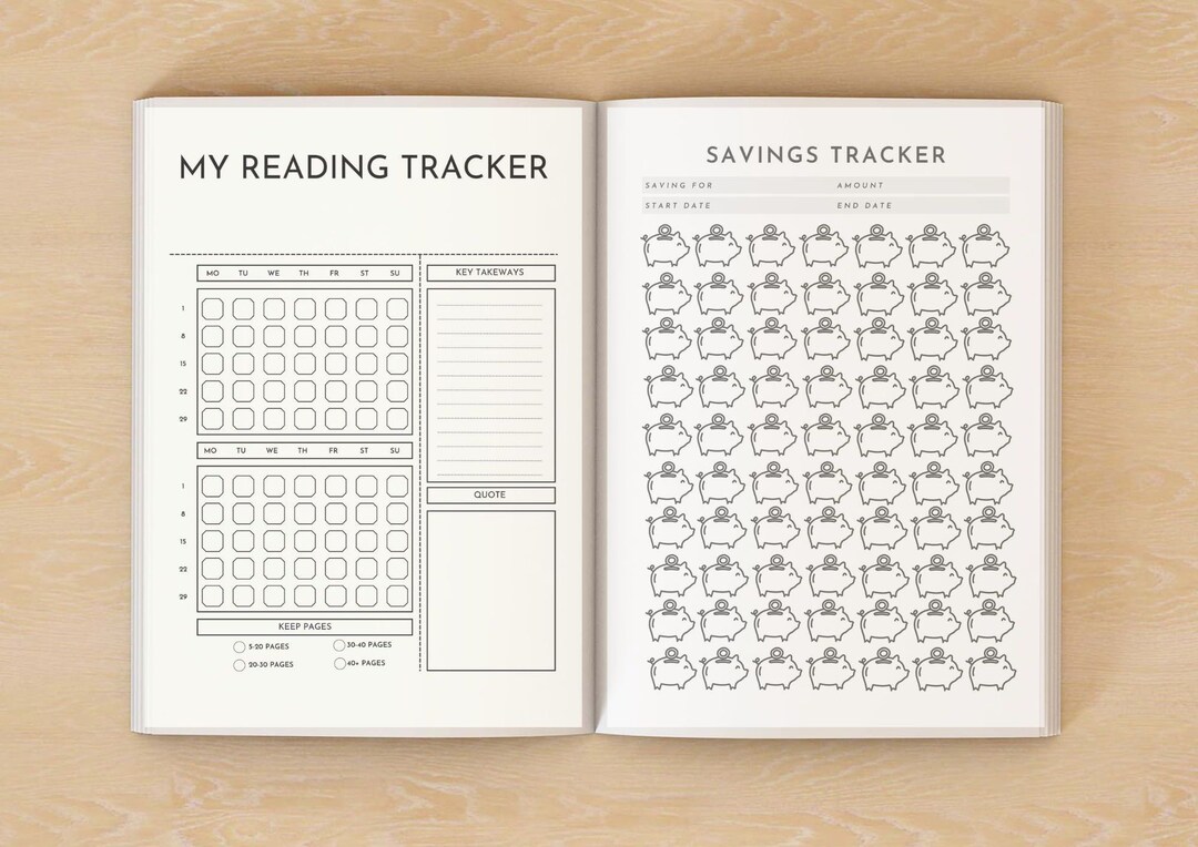 Six Complete Pre-made Bullet Journal Pages Instant Download - Etsy