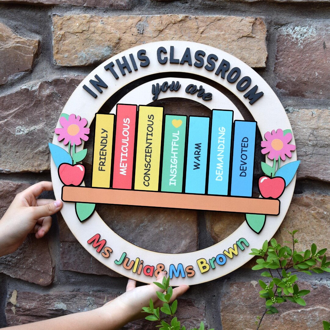 Personalized Teacher Door Sign | Custom Teacher 3D Door Hanger | Custom ...