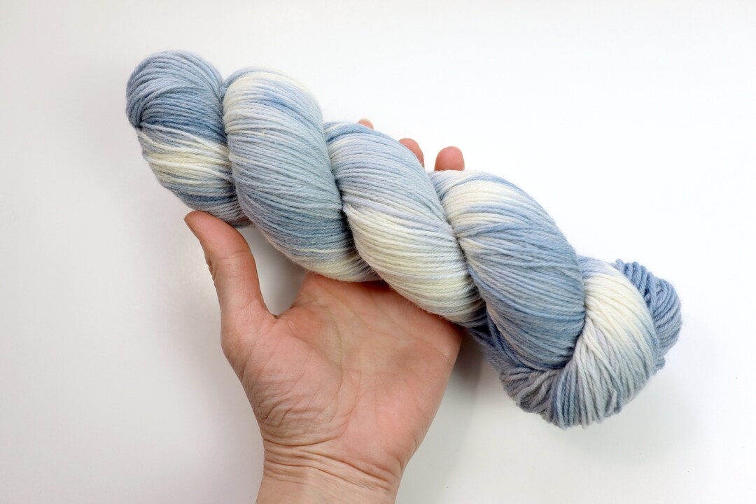 Plant Dyed Yarn 100gm, Woad Blue, USA Wool Sock Yarn Washable ...