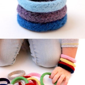 6 Montessori Toy Bangles, Kids Toys, Holiday Gift, Waldorf Toy Wool ...