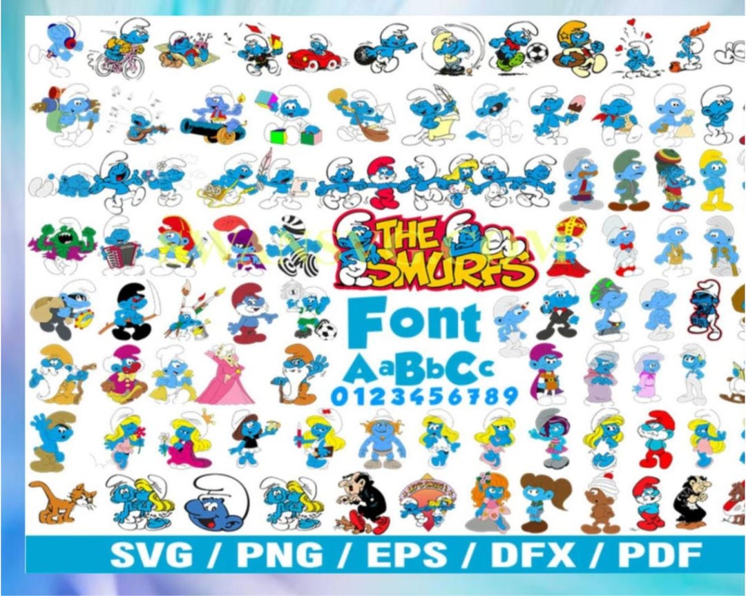 1030 Smurfs Bundle Svg, Smurfs Svg, Mega Bundle Smurfs Png, Smurfs Cut ...