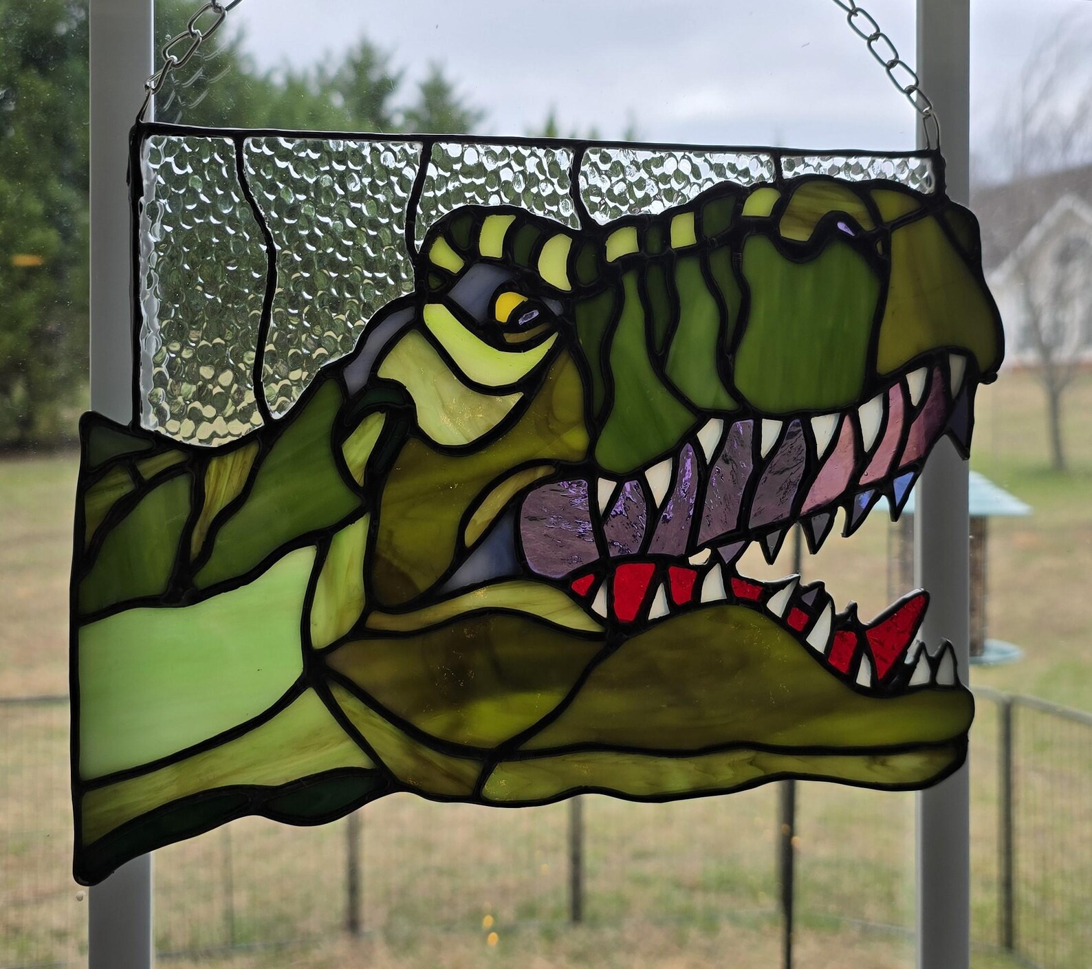 Stained Glass T-rex Dinosaur Sun Catcher - Made to Order Colors May ...
