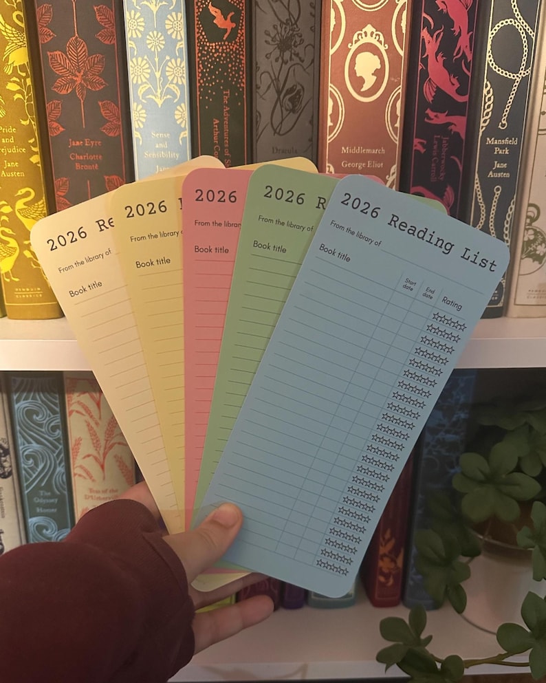 2026 Reading List Bookmark | Reading Log | Book Lover | Bookish Gift | Book Tracker | Colourful ...