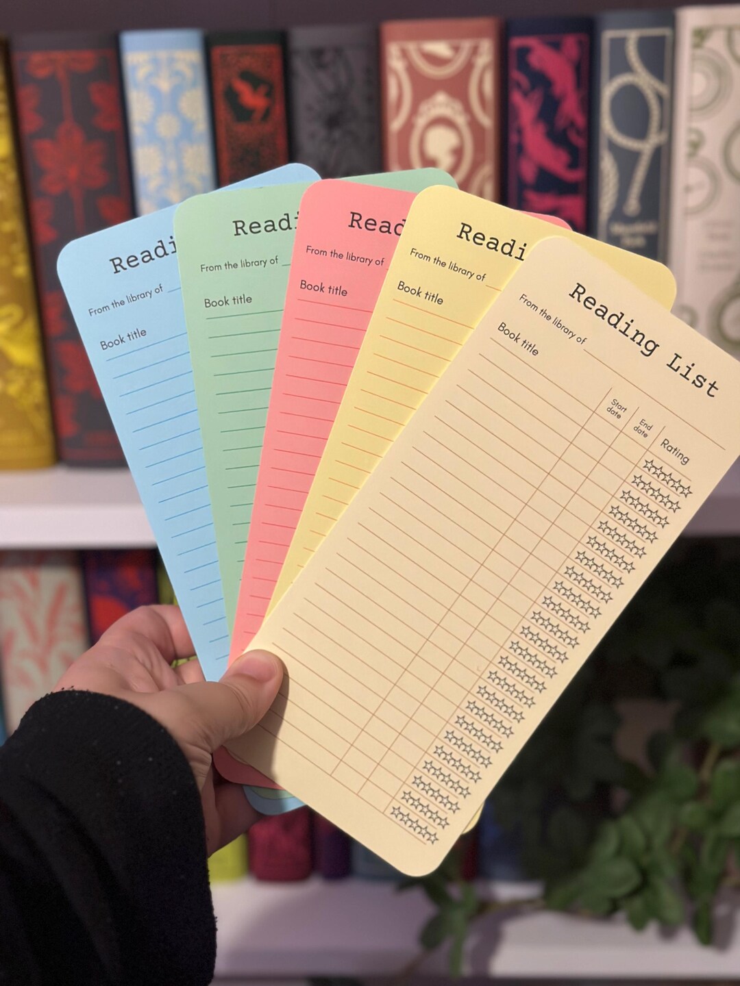 Reading List Bookmark | Reading Log | Book Lover | Bookish Gift | Book ...