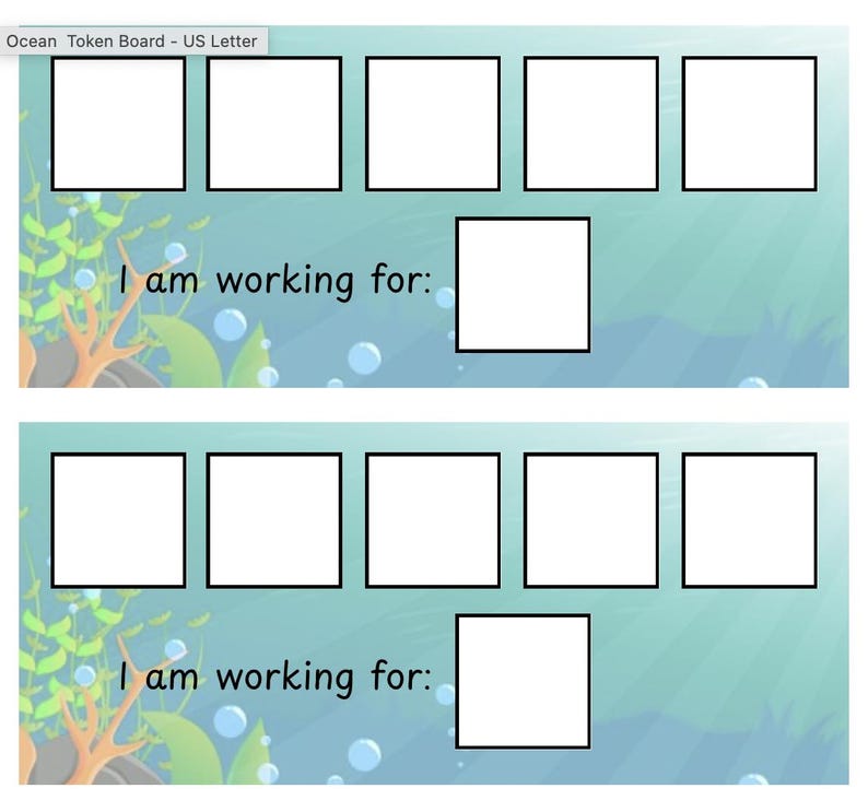 Ocean Theme Token Board - Etsy