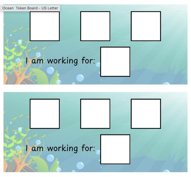 Ocean Theme Token Board - Etsy