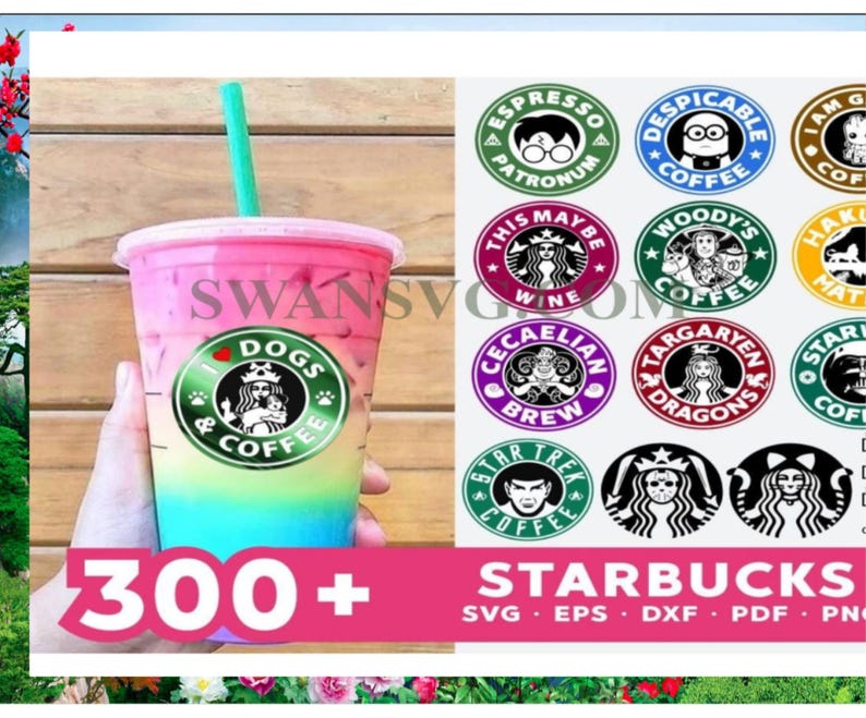 Bundle Starbucks SVG, Starbucks Cartoon SVG - Etsy