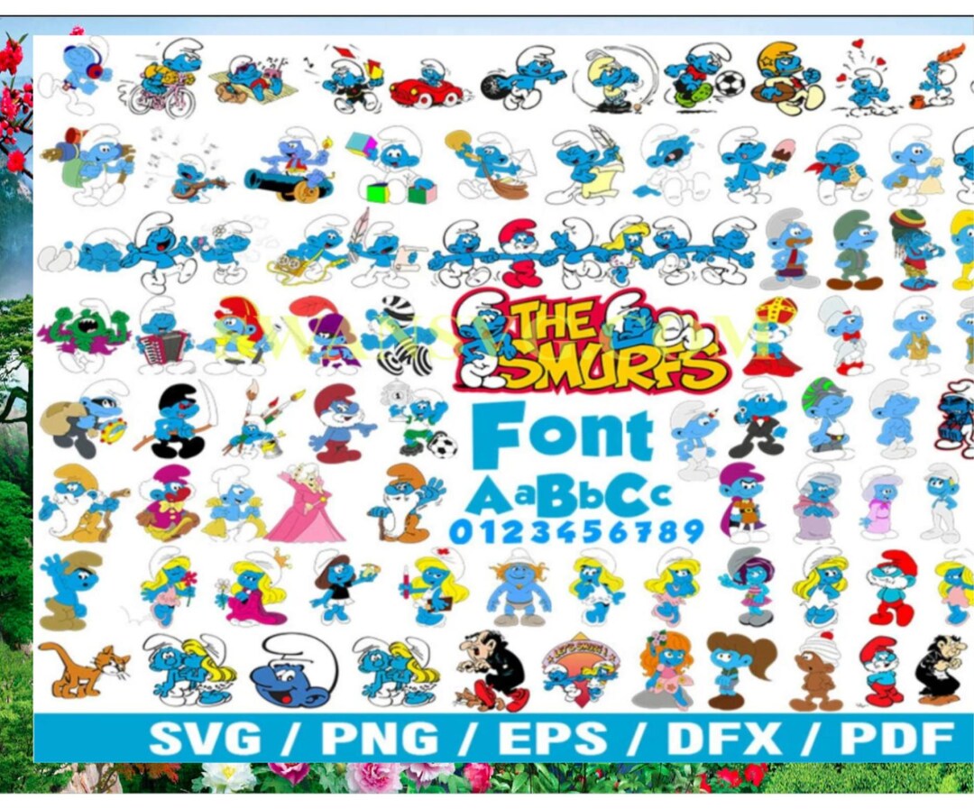 1030 Smurfs Bundle Svg, Smurfs Svg, Mega Bundle Smurfs Png, Smurfs Cut ...