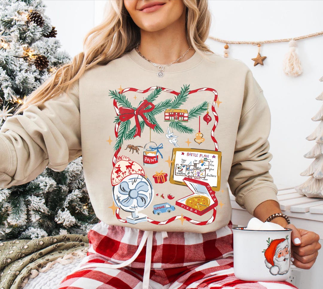 Vintage Home Alone Battle Plan Map Sweatshirt, Christmas Battle Plan ...