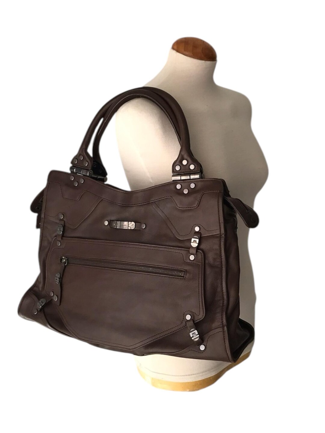 DIESEL Rare Vintage Brown Leather Handbag Suitcase Archive Classic ...
