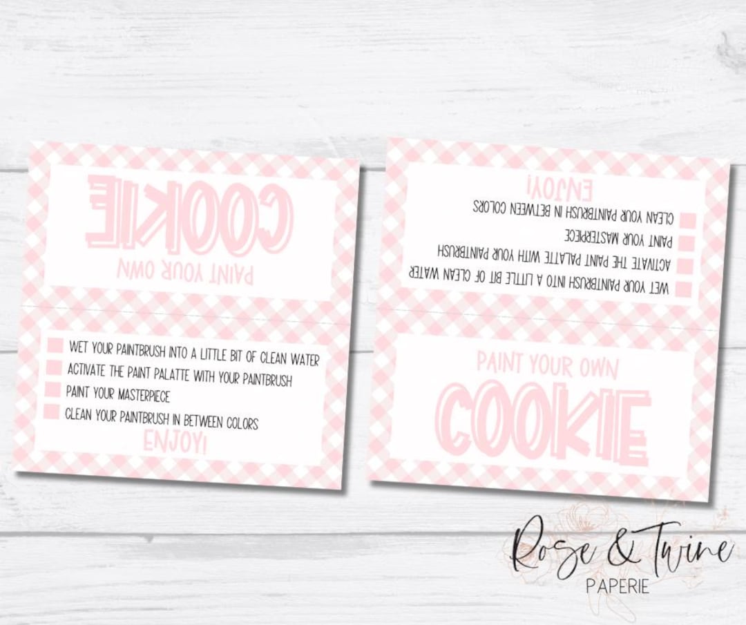 Printable 4" Bag Topper Happy Easter Pink Plaid Paint Your Own Cookie ...