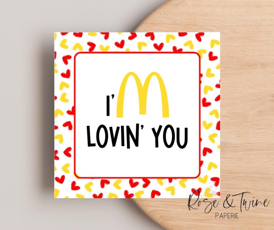 Printable Mini Cookie Tag - 2" X 2" Square I'm Lovin' You Cookie ...