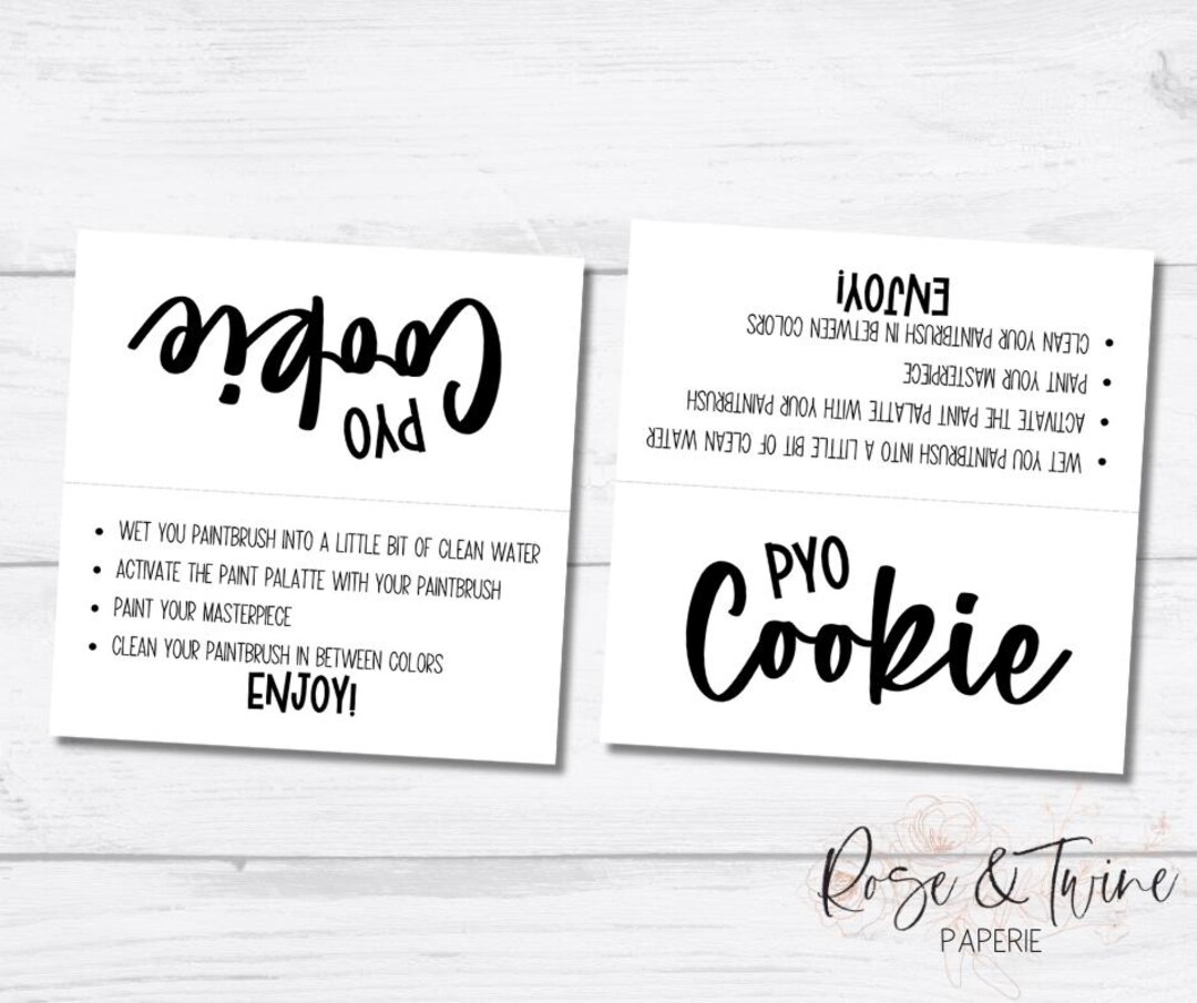 Printable 4" Bag Topper Paint Your Own Cookie PYO Treat Bag Topper ...