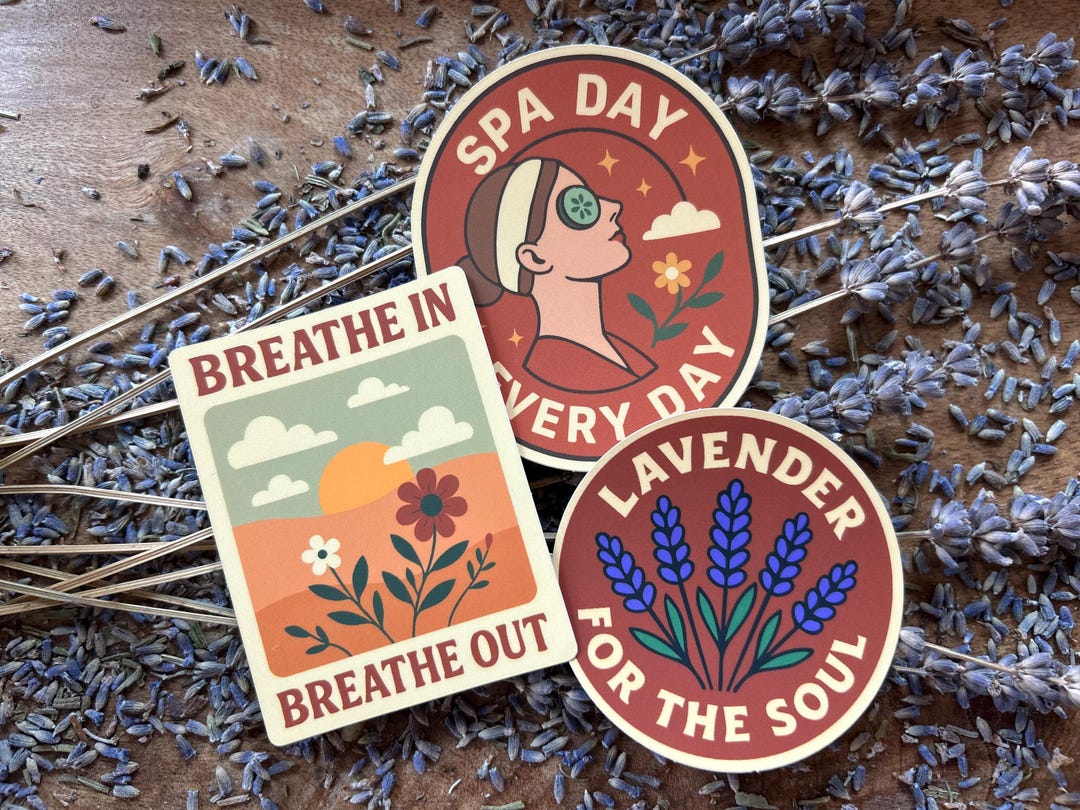 Spa Day Sticker Pack – Self-care Vinyl Stickers for Relaxation ...