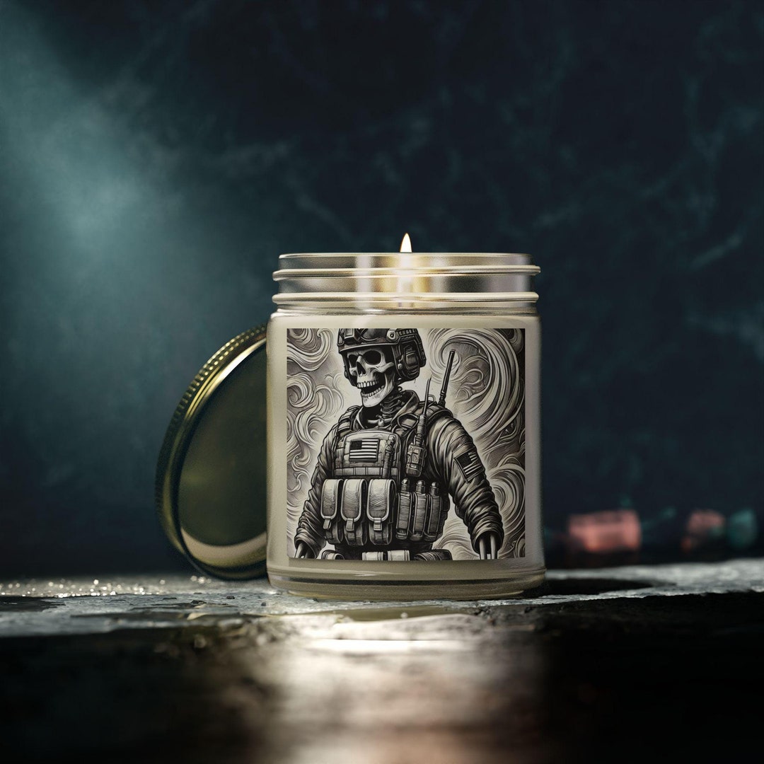 Candle, Police Officer Skeleton Operator Design, Cop-made Coconut ...