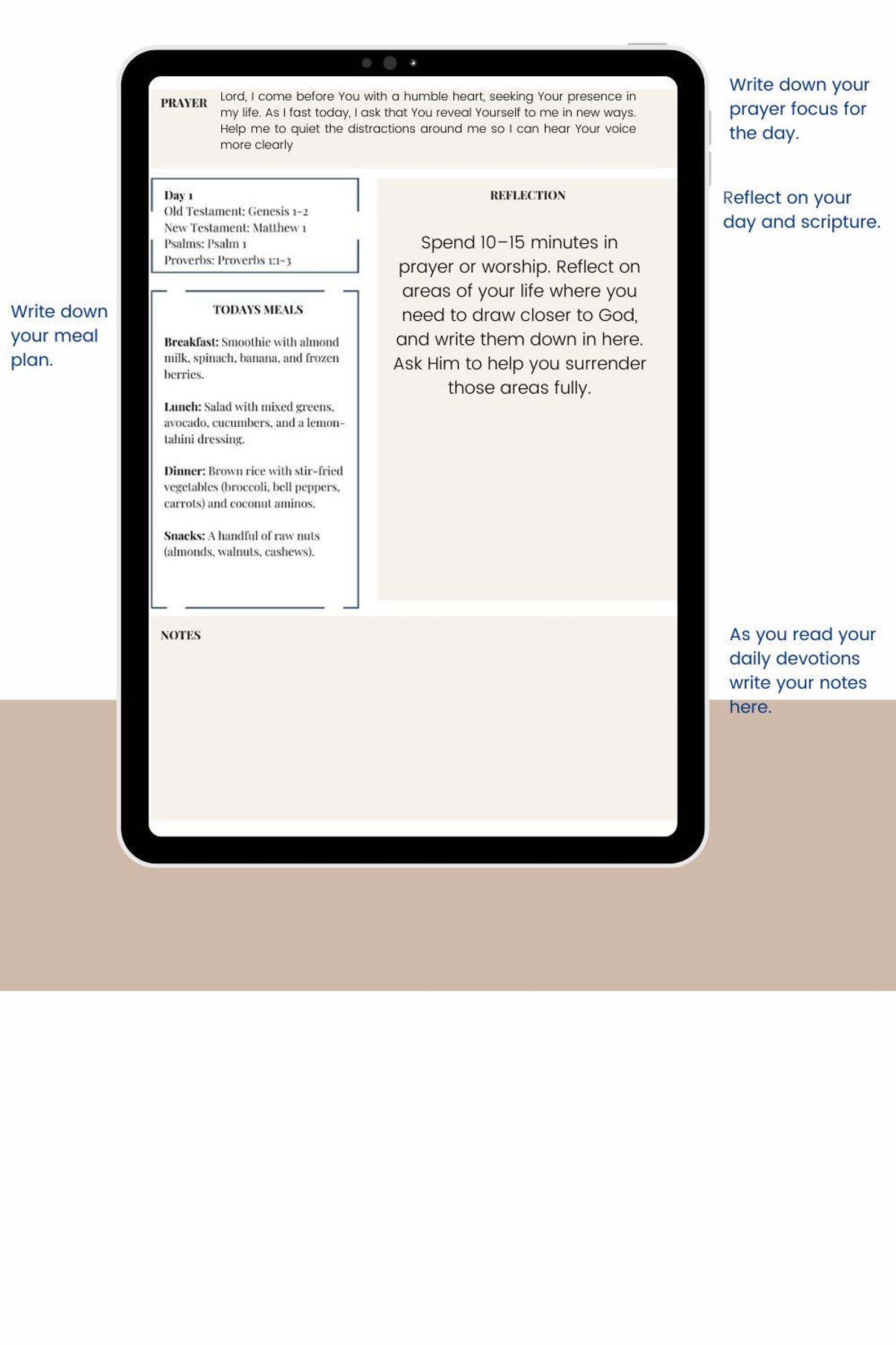 21-day Daniel Fast Journal | Printable Devotional & Meal Plan | Bible ...