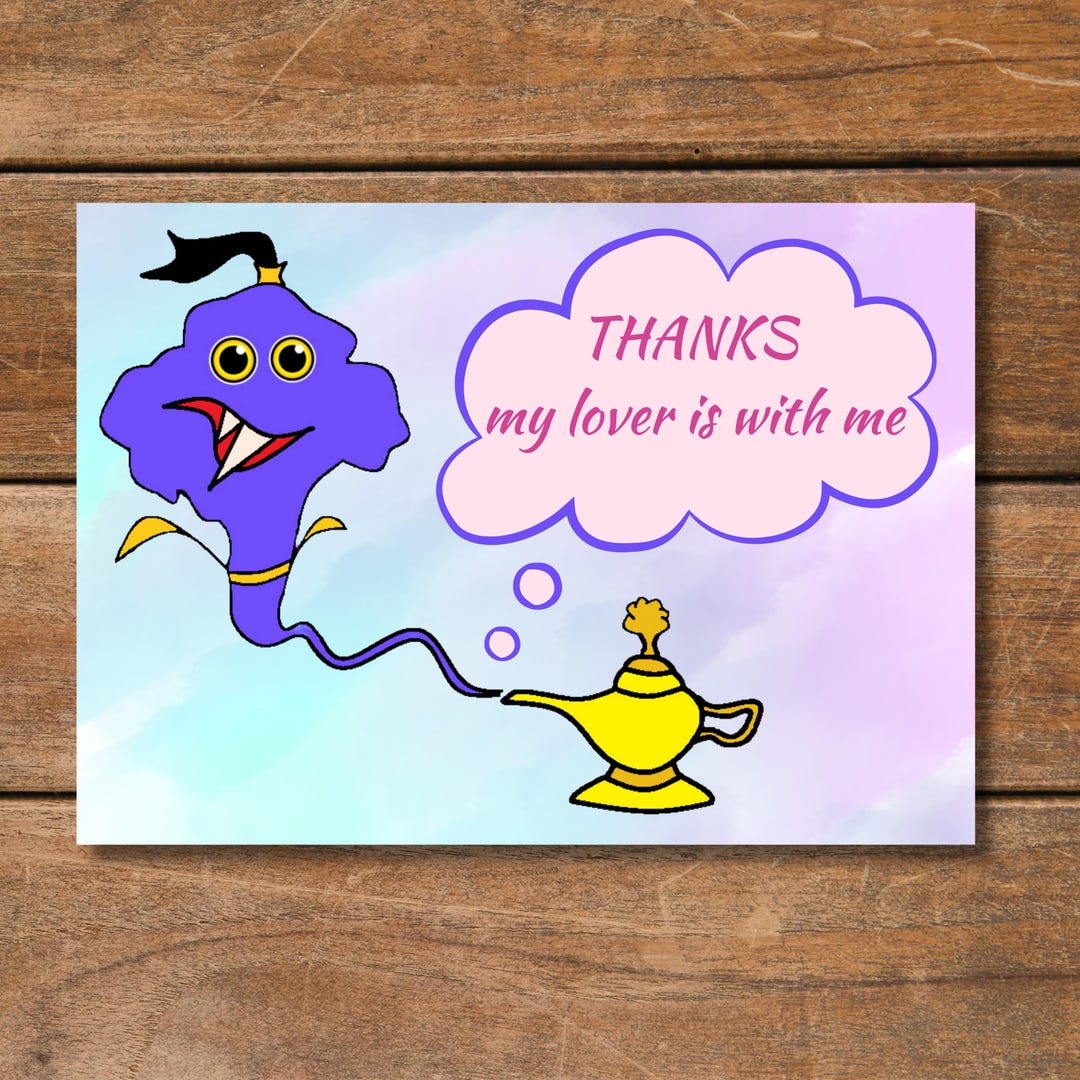 Funny Genie Valentine's Day Card: Printable Love Card (digital Download ...