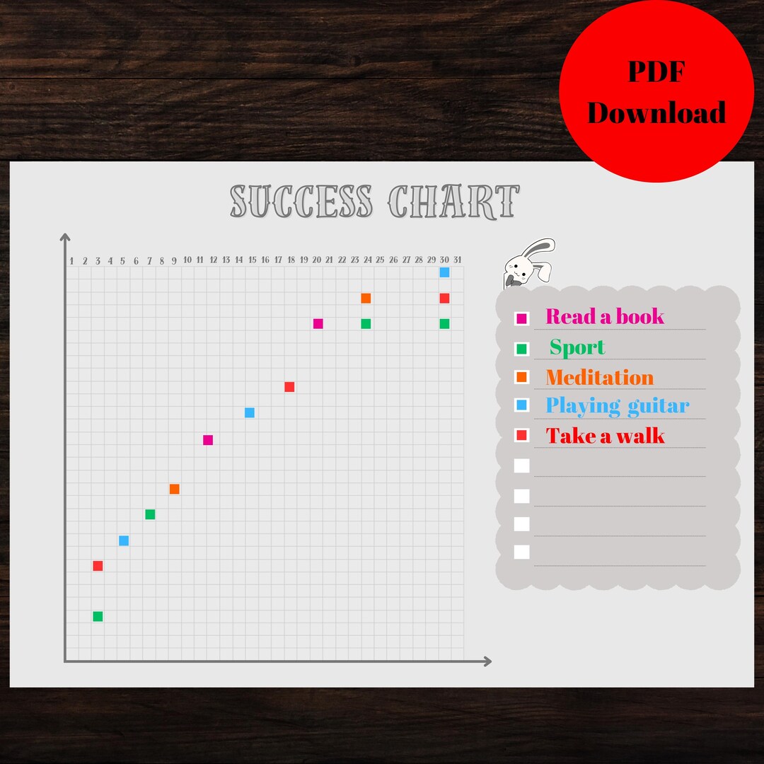 Success Chart, Chore Chart Templates, Colorful Success Chart, Monthly ...