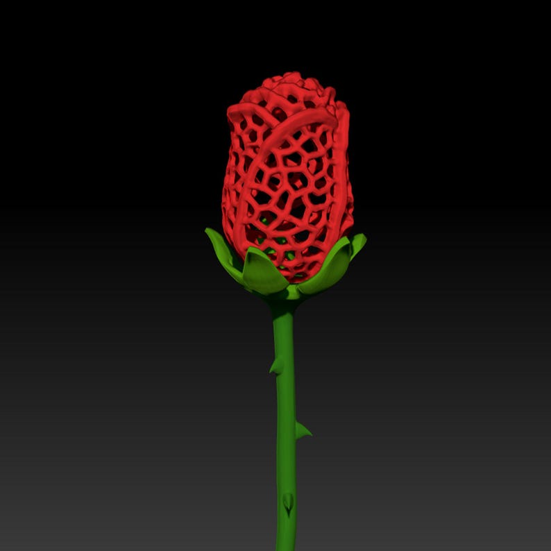 3D Printed Rose. STL Files for 3D Printing. Voronoi Style. - Etsy