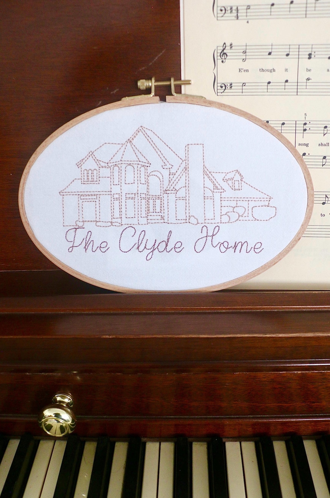 Custom House Line Drawing Embroidery Hoop Keepsake - Etsy