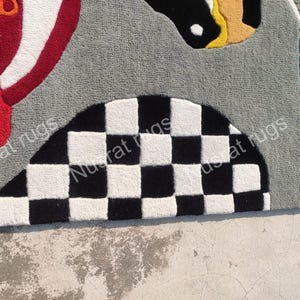 Hand-tufted Modern Racing Car Rug, Multi-colour, Grey Wool Rugs for ...