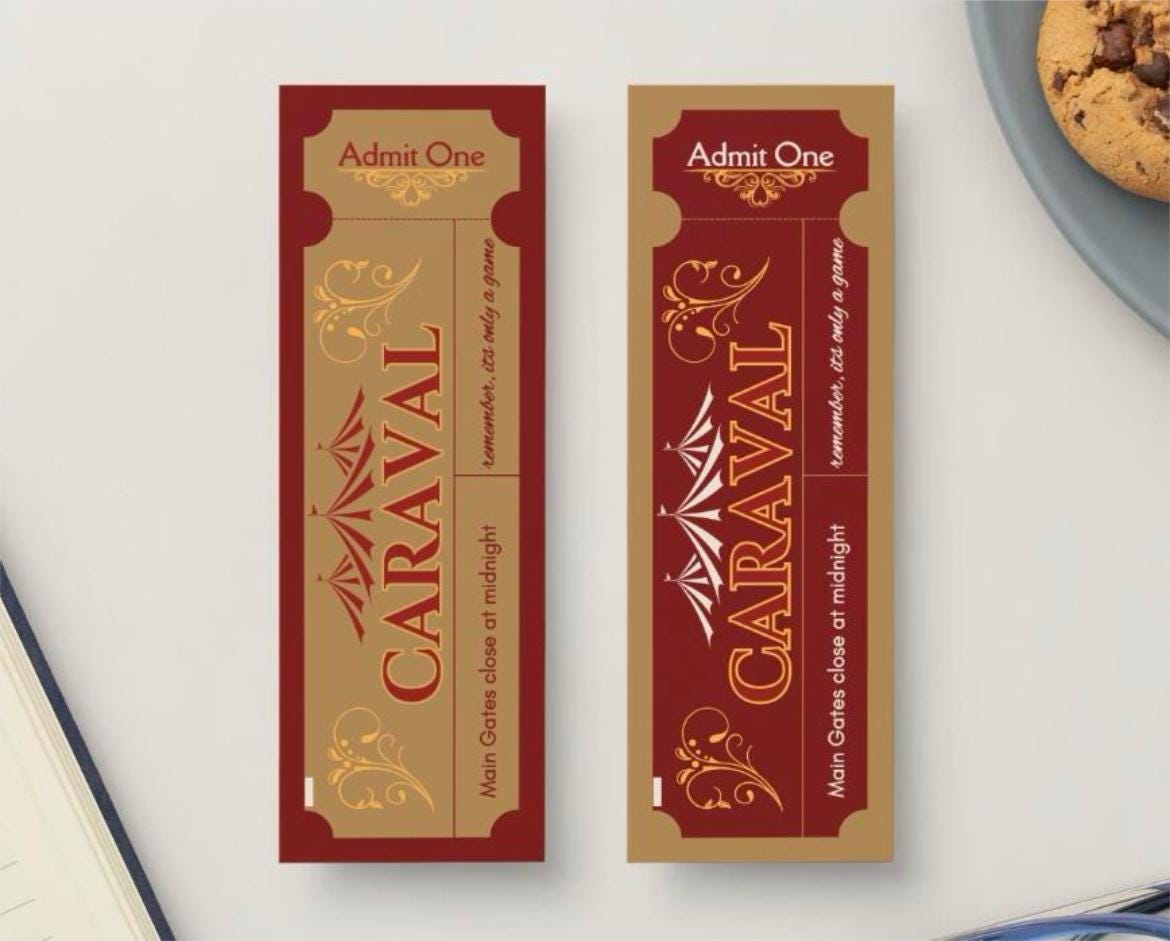 CARAVAL Ticket Bookmark - Digital Download - Etsy