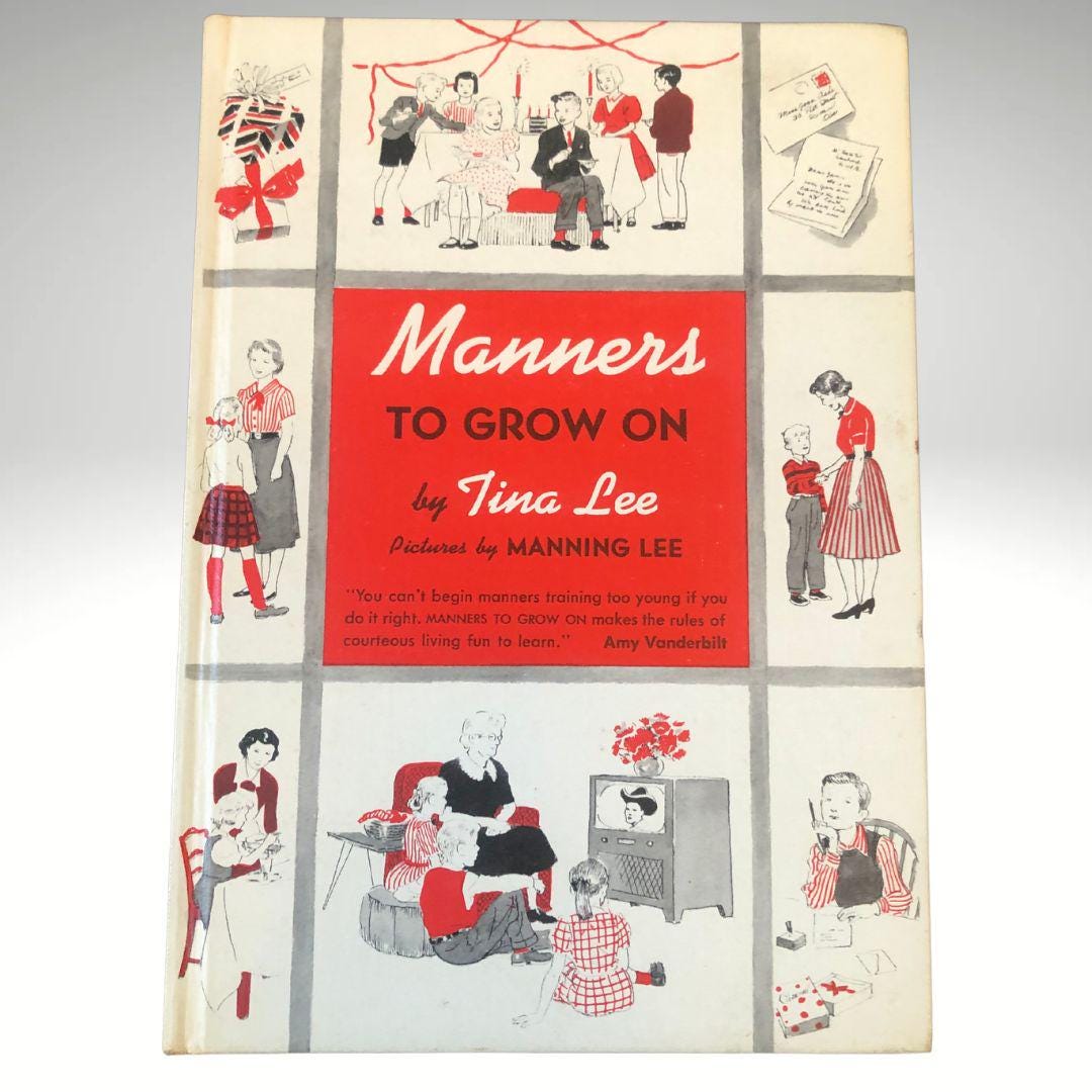Vintage 1950s Manners Book: Tina Lee, Illustrated Hardcover - Etsy