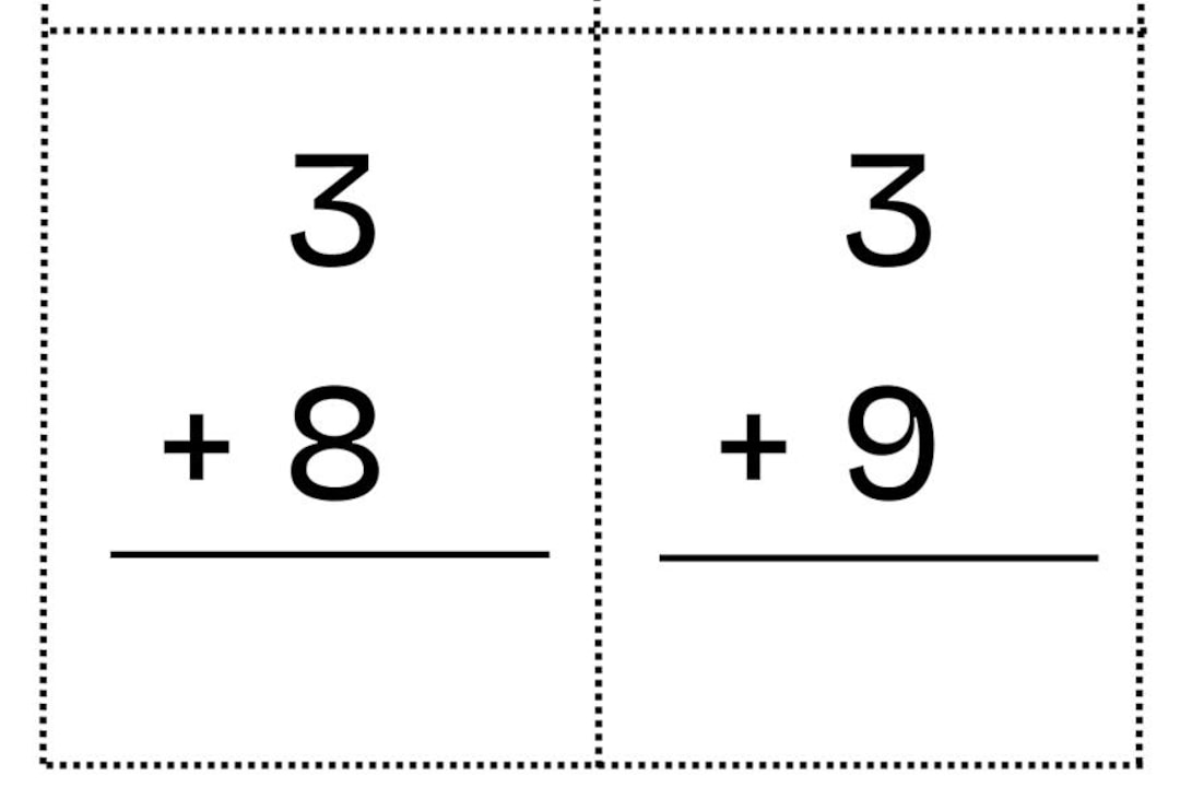 Single-digit Addition Flash Cards - Etsy