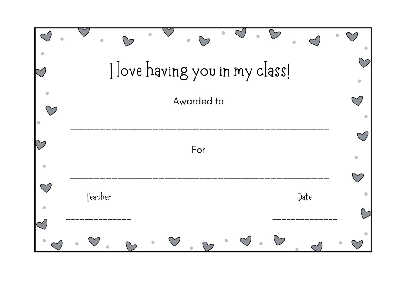End-of-year Classroom Award in Color and Black and White - Etsy