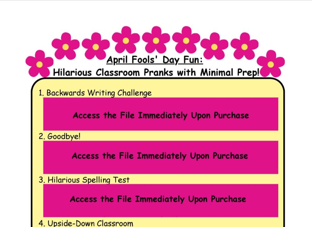 April Fools' Ideas for the Classroom - Etsy