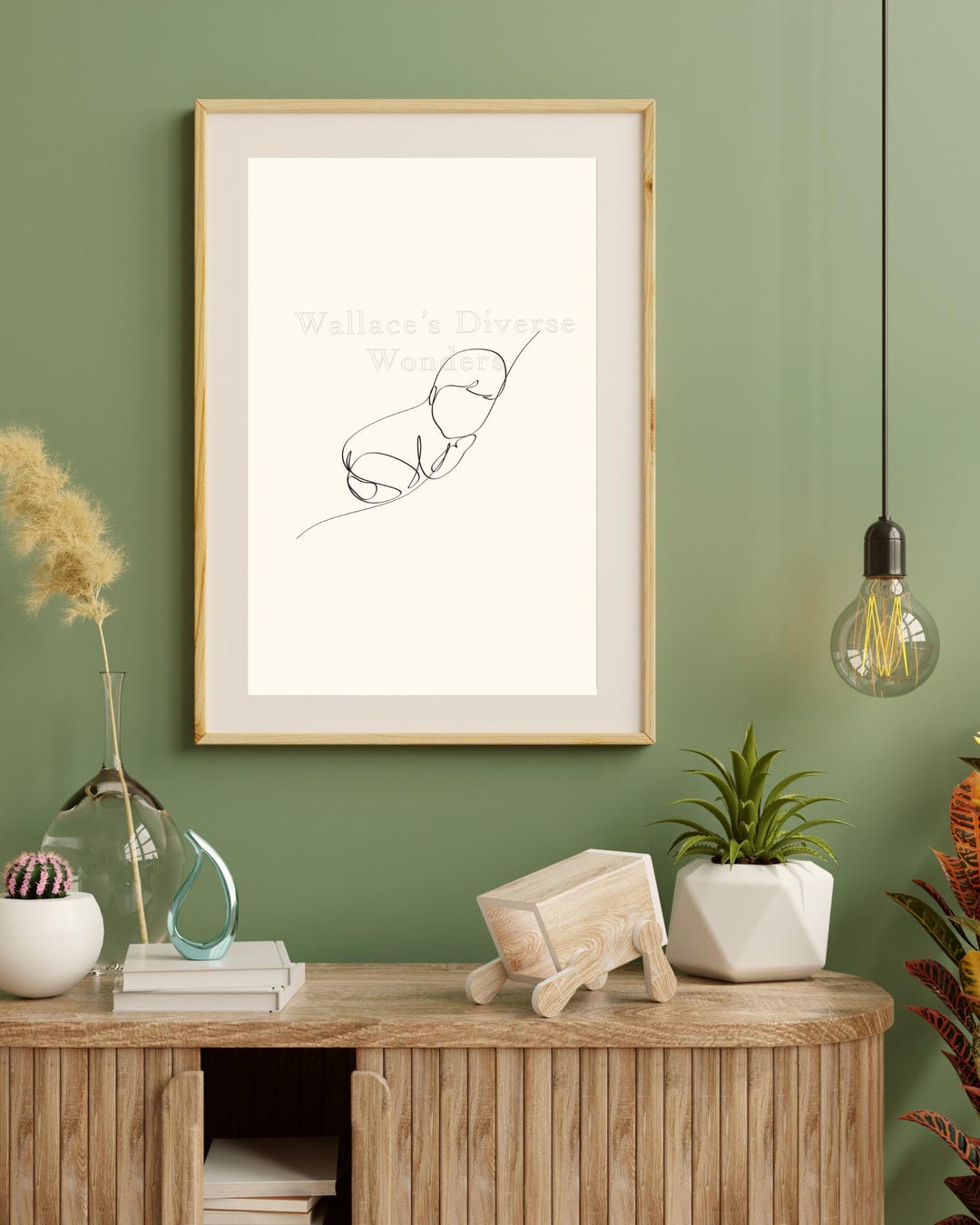 New Baby in the Womb Minimalist Line Drawing Digital Art Print for ...