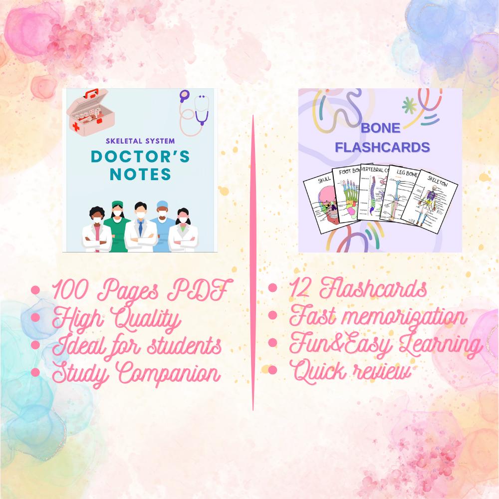 Complete Skeletal System Anatomy Study Guide| Notes&flashcards ...