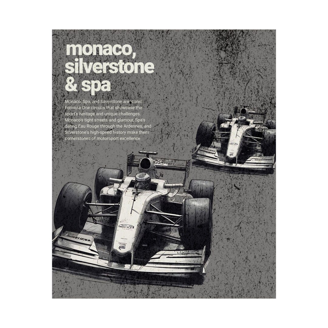 Formula One Poster, Racing Circuit Wall Art, F1 Grand Prix Home Decor ...