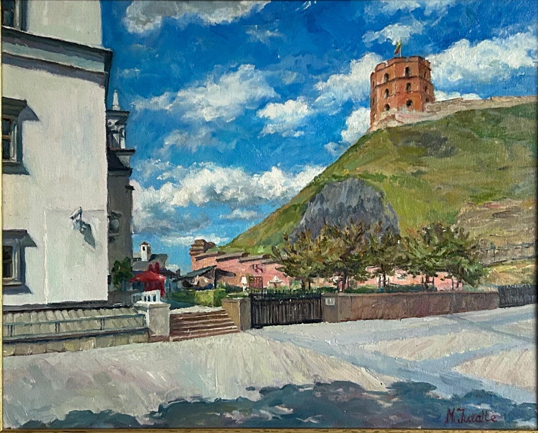 Original Impressionism Oil Painting: Vilnius Castle, Lithuania (19 ...