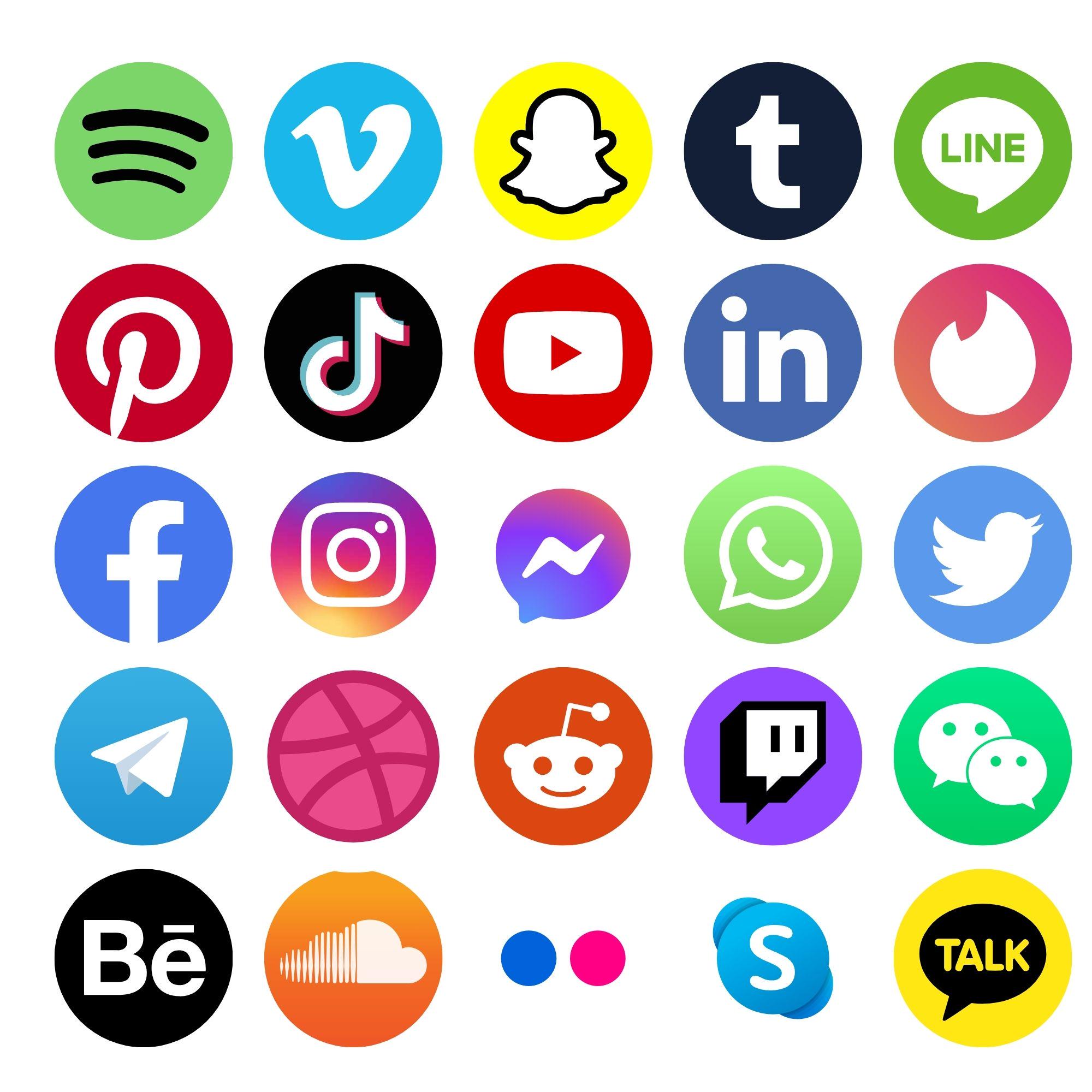 Bundle of Social Media Icons Svg, Social Media Icons Svg, Colorful ...