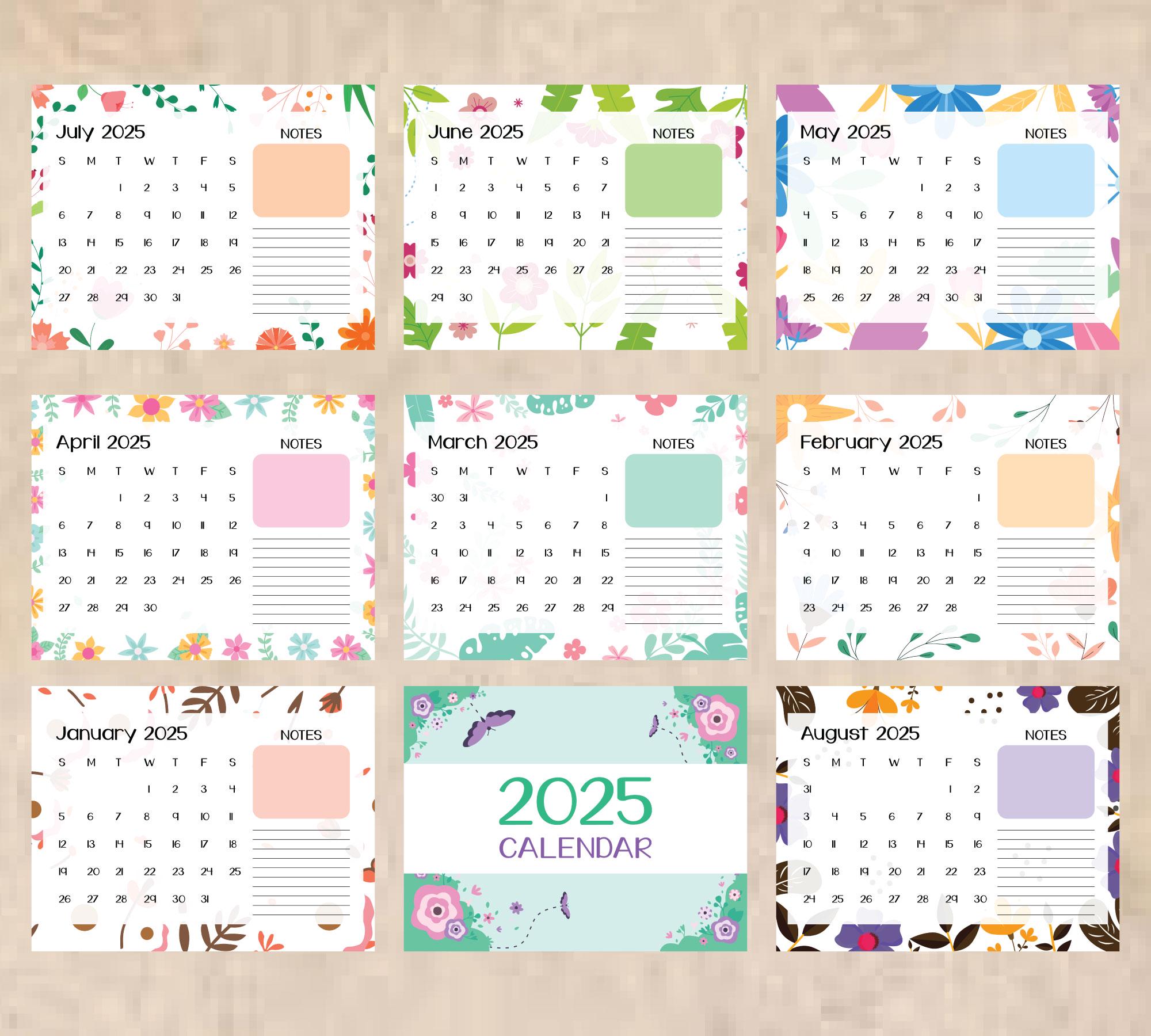 2025 Calendar Printable, Cute Kids Calendar 2025, Wall Calendar PDF ...