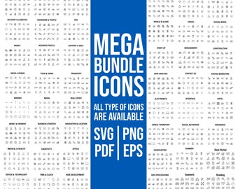 Mega Bundle of Icons Svg Png Psd, Icon Svg Png Psd, All Types of Icons ...