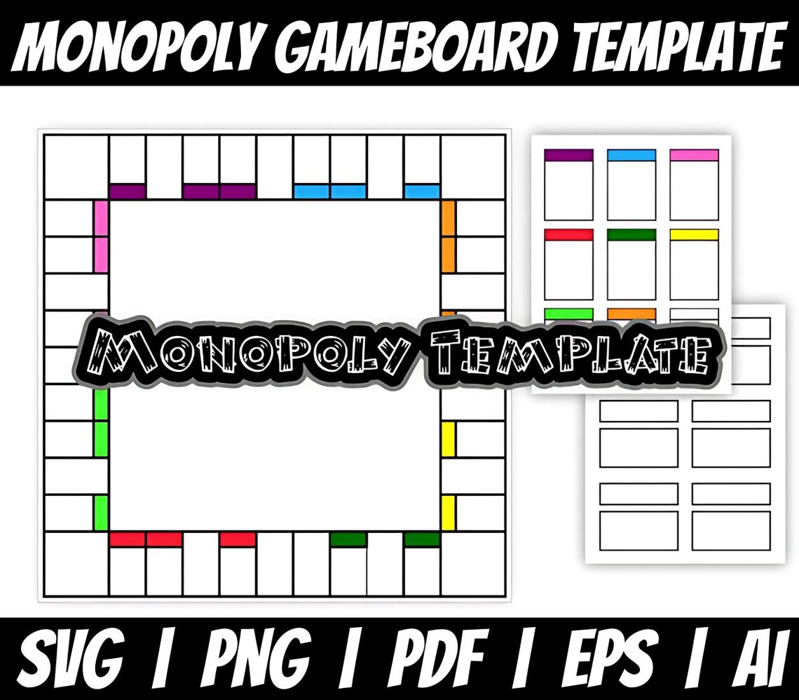 New Editable Monopoly Bundle, Blank Monopoly Template, Custom Monopoly ...