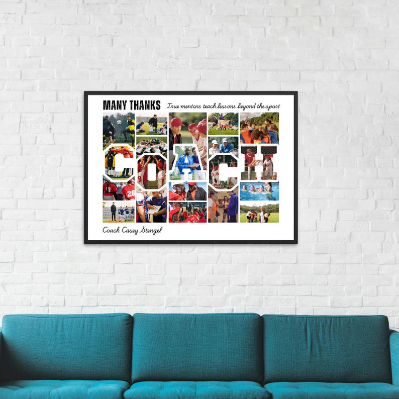 Coach Photo Collage Canva Frame Template, Customizable Memory Collage ...